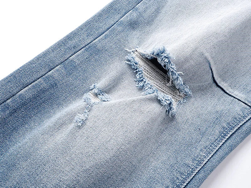 Distressed Embroidery Slim Fit Jeans – My Store