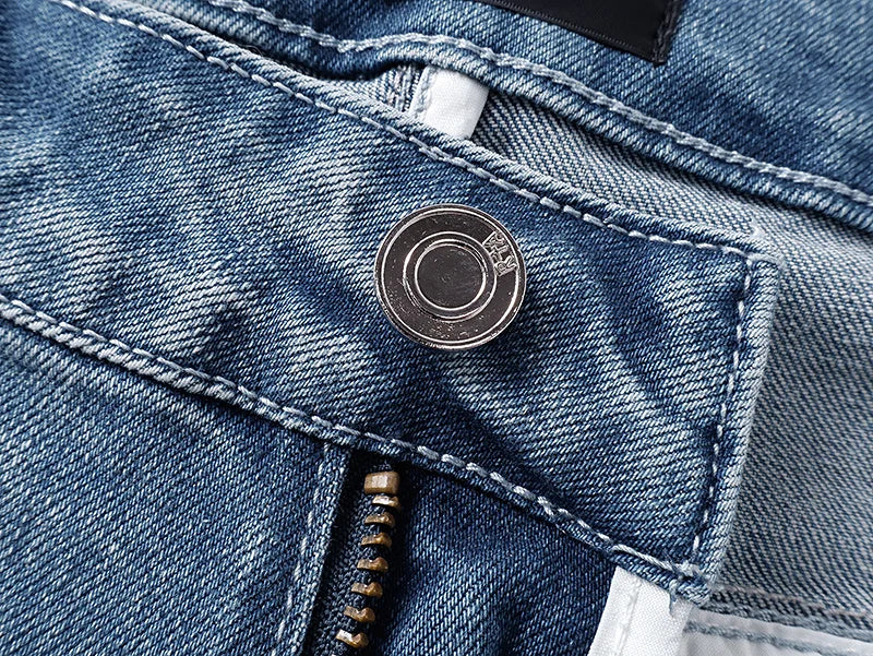 Distressed Embroidery Slim Fit Jeans – My Store